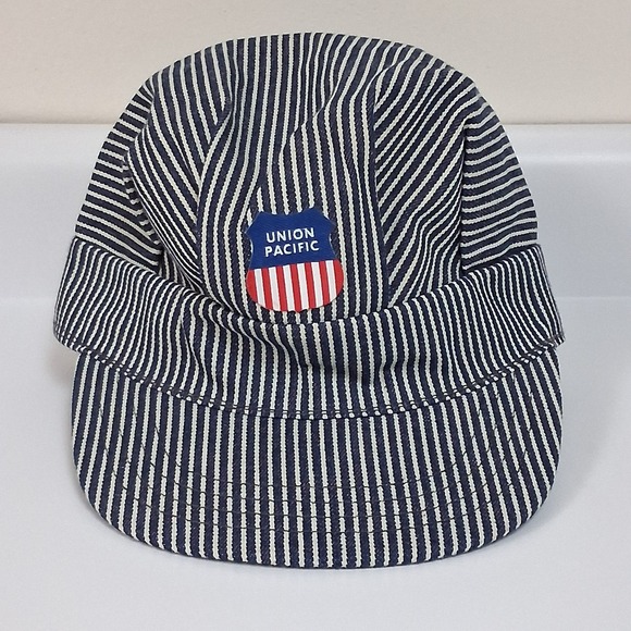 Accessories | Vintage Union Pacific Train Conductor Hat Hickory Stripe ...